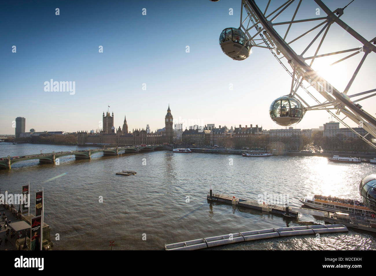 London Eye & Houses of Parliament, London, England, UK Stock Photo - Alamy