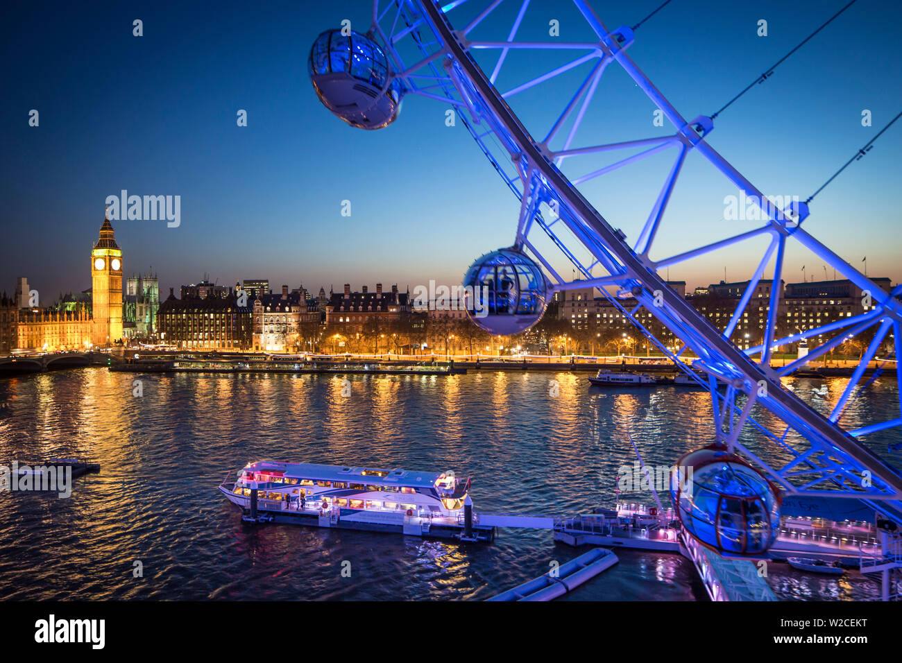London Eye & Houses of Parliament, London, England, UK Stock Photo - Alamy