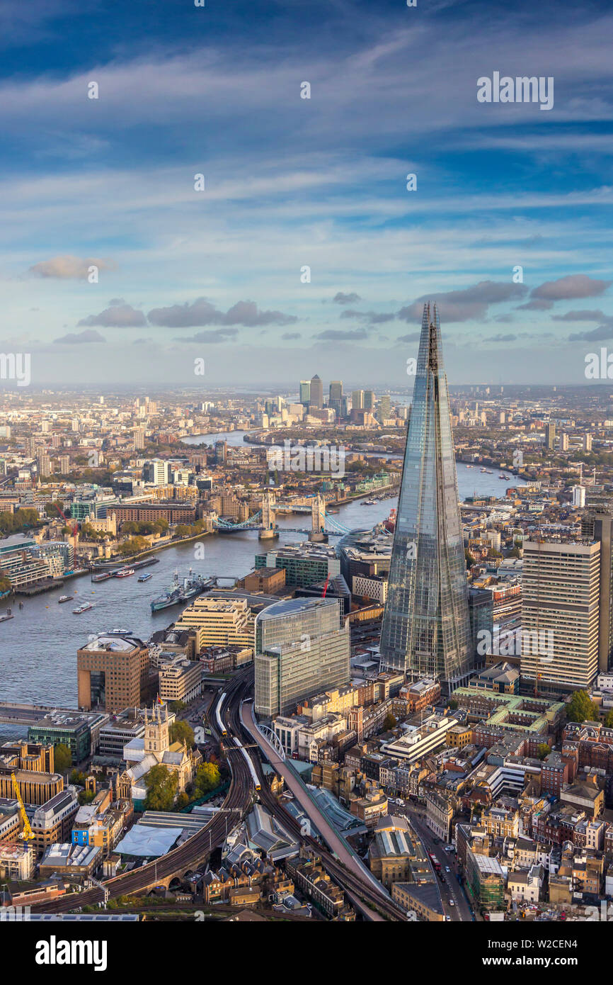 Aerial view from helicopter, The Shard, London, England Stock Photo - Alamy