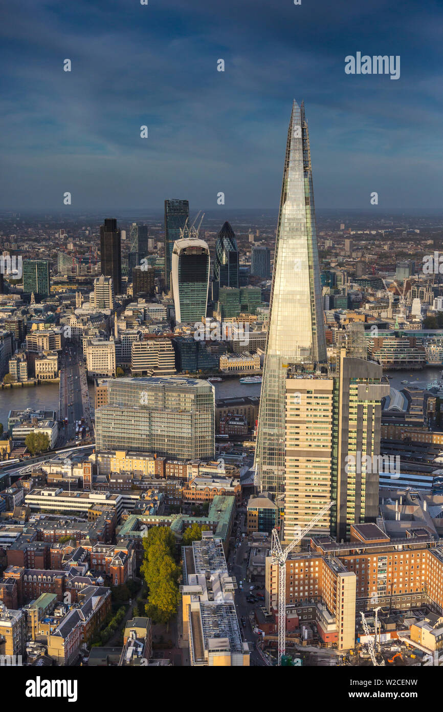 Aerial view from helicopter, The Shard, London, England Stock Photo - Alamy
