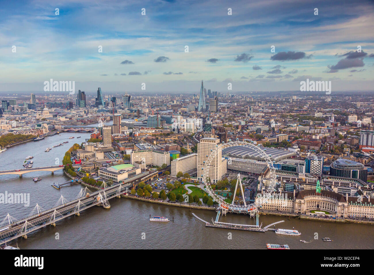 Aerial view from helicopter, London, England Stock Photo - Alamy