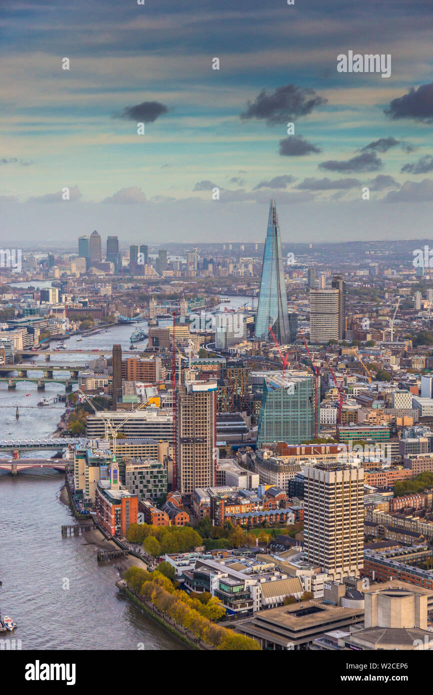 Aerial view from helicopter, The Shard, London, England Stock Photo - Alamy