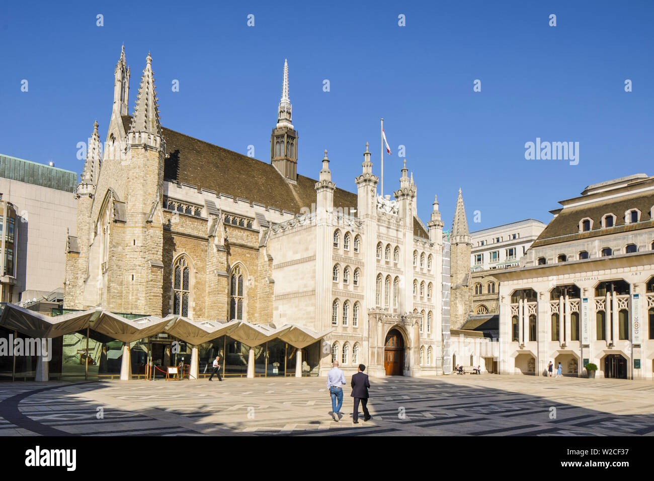 Guildhall and Guildhall Gallery, City of London, London, England, UK ...