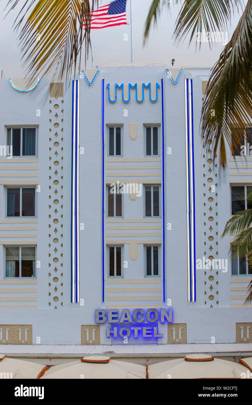 U.S.A, Miami, Miami Beach, South Beach, Ocean Drive, Beacon Hotel Stock ...