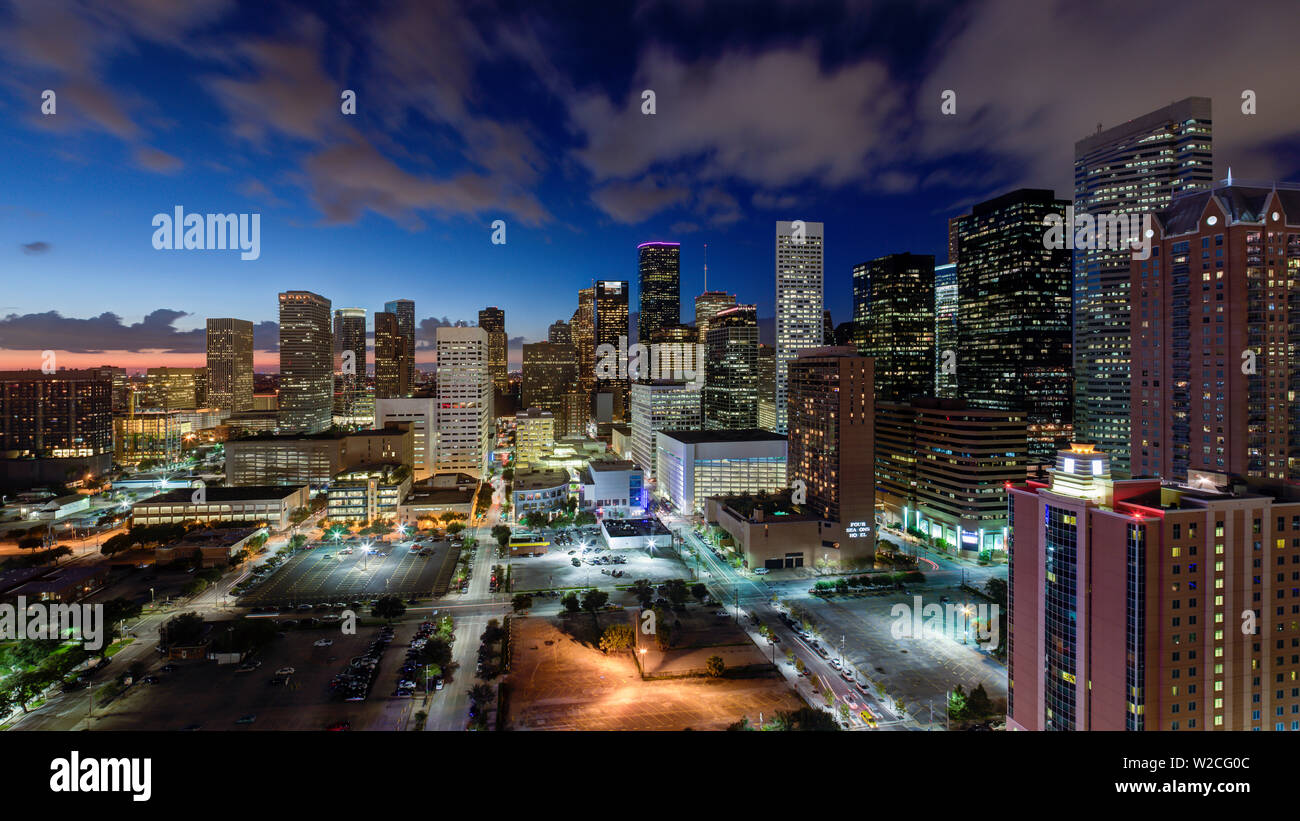 Houston downtown buildings at dusk hi-res stock photography and images ...