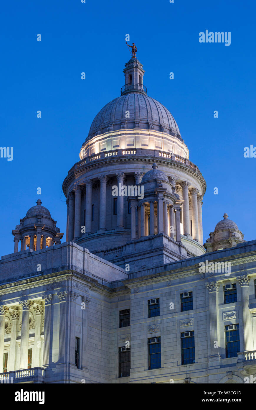 USA, Rhode Island, Providence, Rhode Island State House, exterior, dawn ...