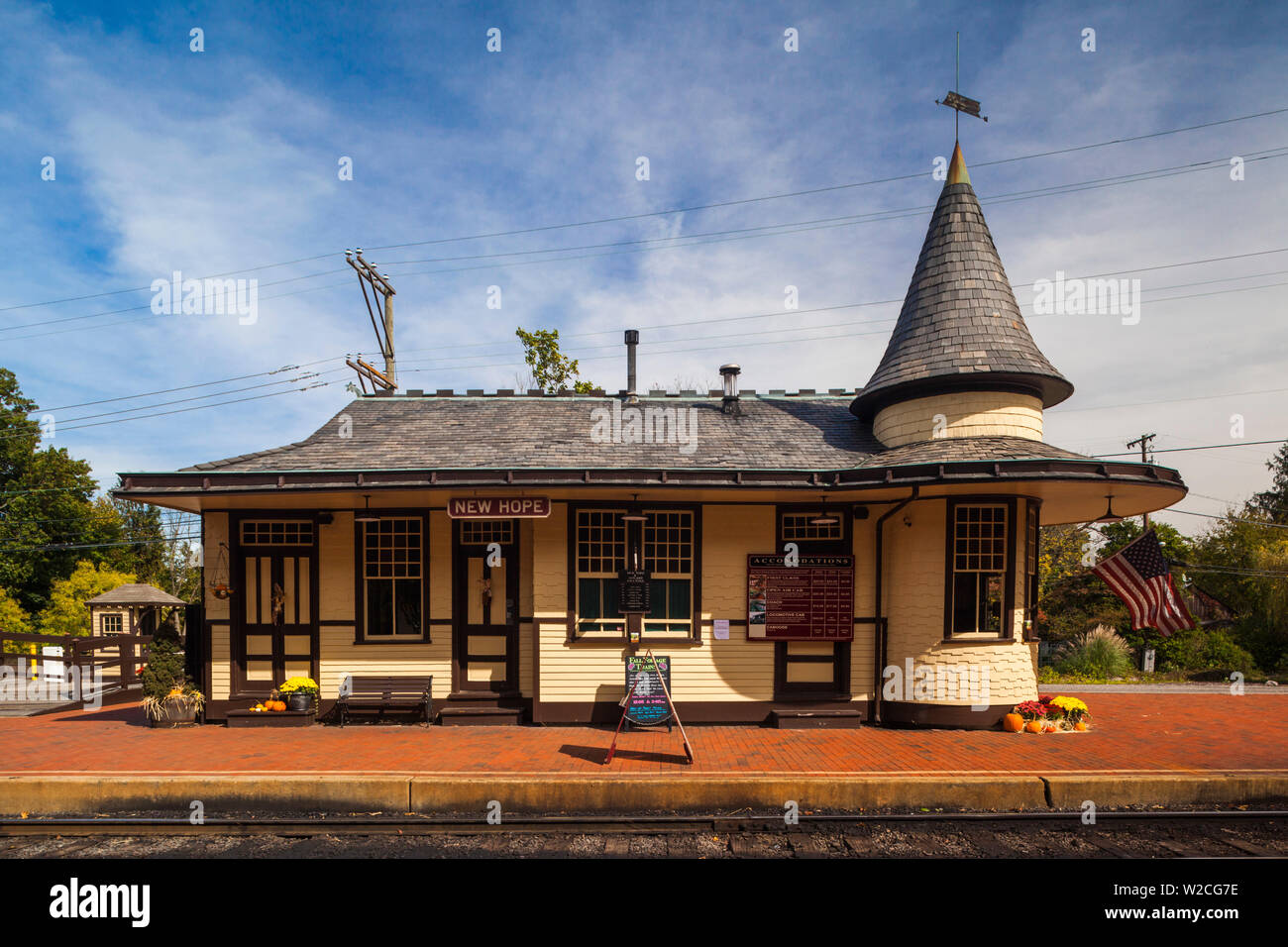 USA, Pennsylvania, Bucks County, New Hope, train station Stock Photo ...