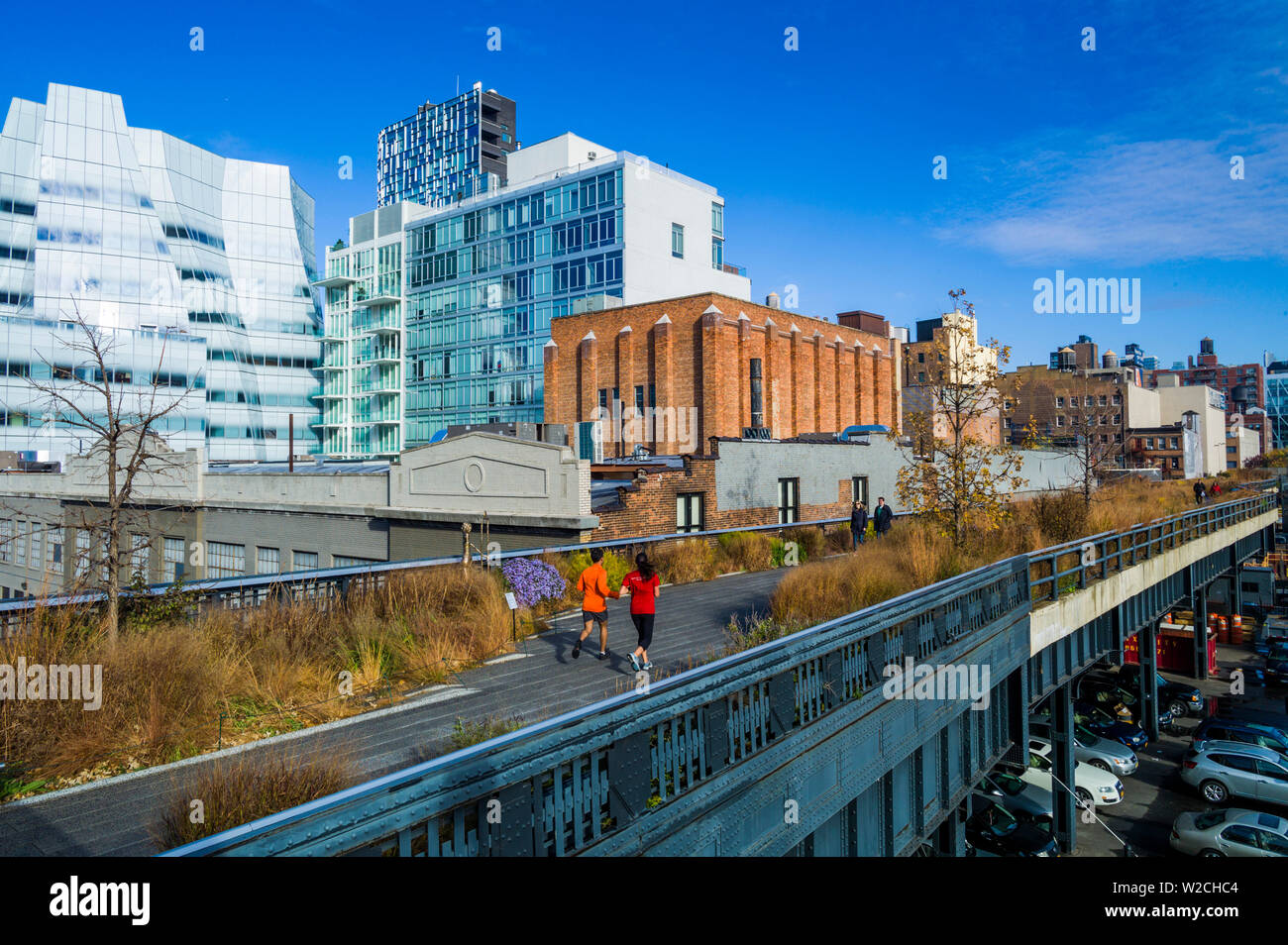 USA, New York, New York City, lower Manhattan, High Line pedestrian ...