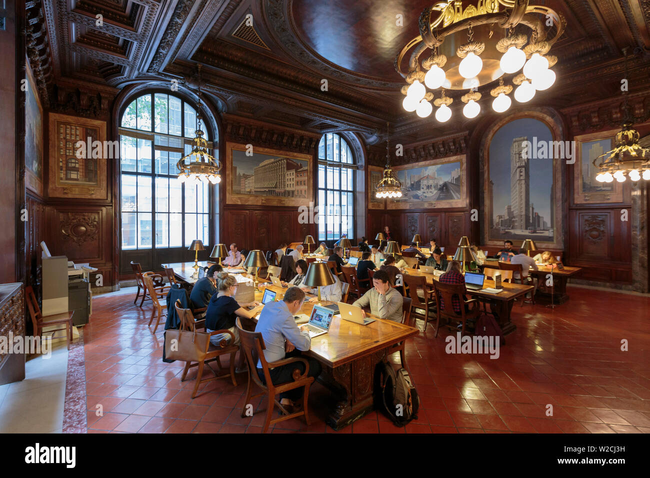 USA, New York, New York City, Manhattan, National Public Library ...