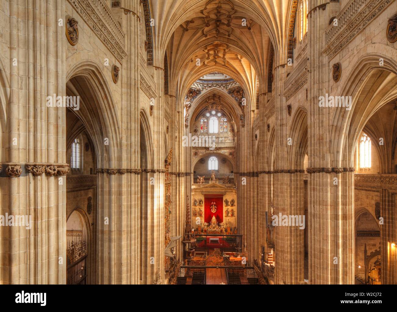 Interior of the New Cathedral, Salamanca, Castile-Leon, Spain Stock ...