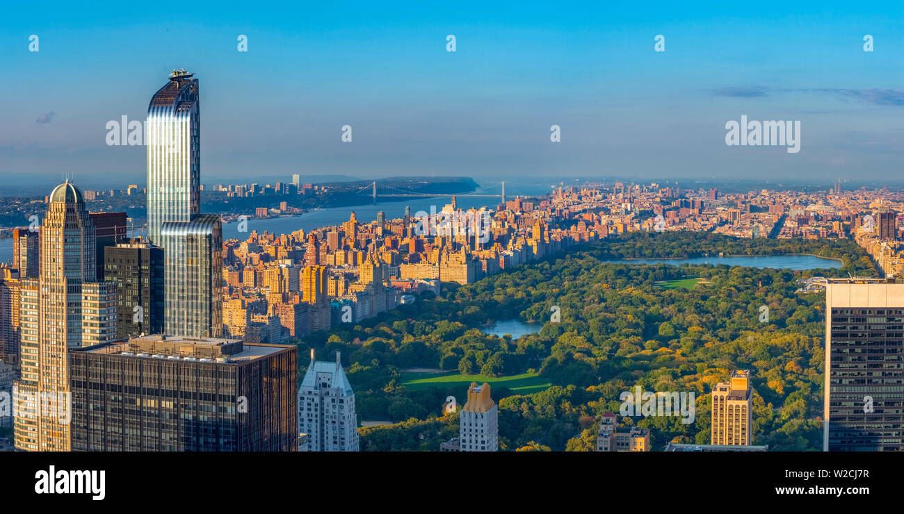 USA, New York, Midtown, Central Park, One57 Building on left Stock ...