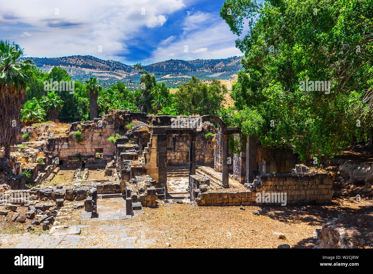 Ancient Roman bath of thermal springs on the border of Israel and ...