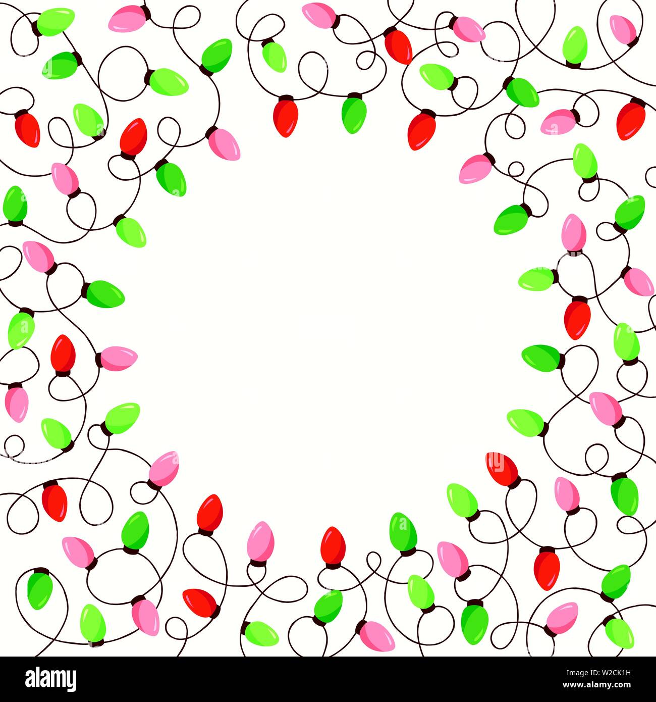 Red And Green Christmas Lights Border