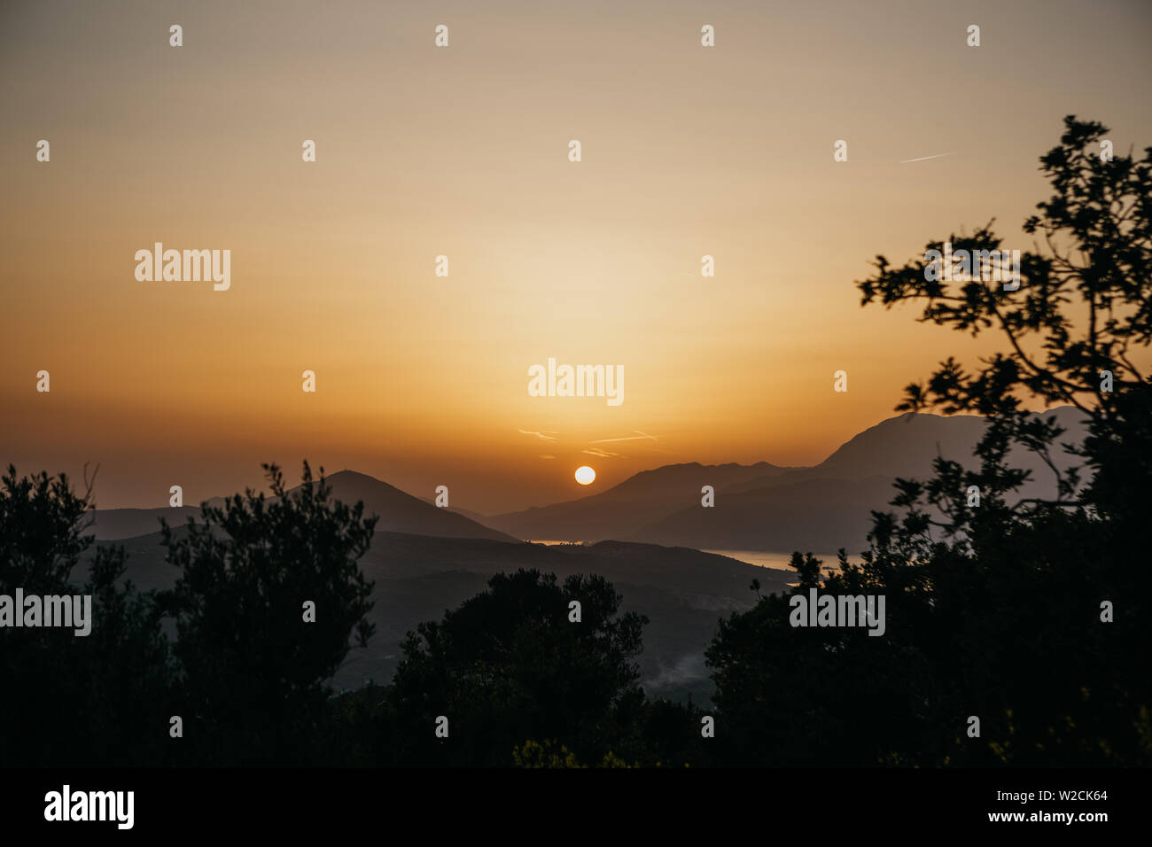 Fantastic view of the mountains and the sunset. Beautiful natural ...