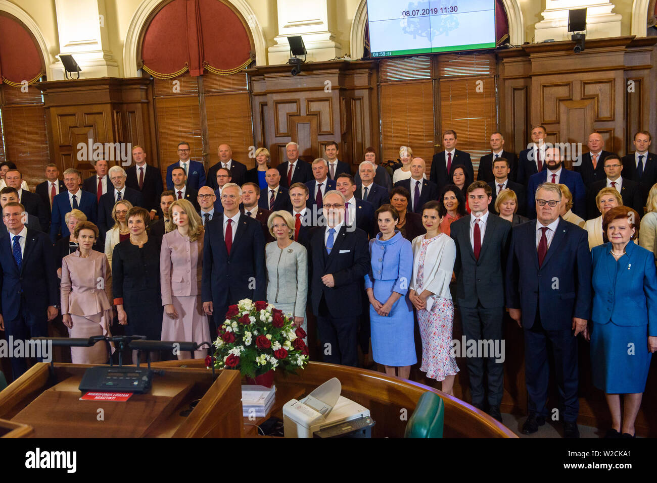 RIGA, LATVIA. 8th of July 2019. Egils Levits, President of Latvia ...