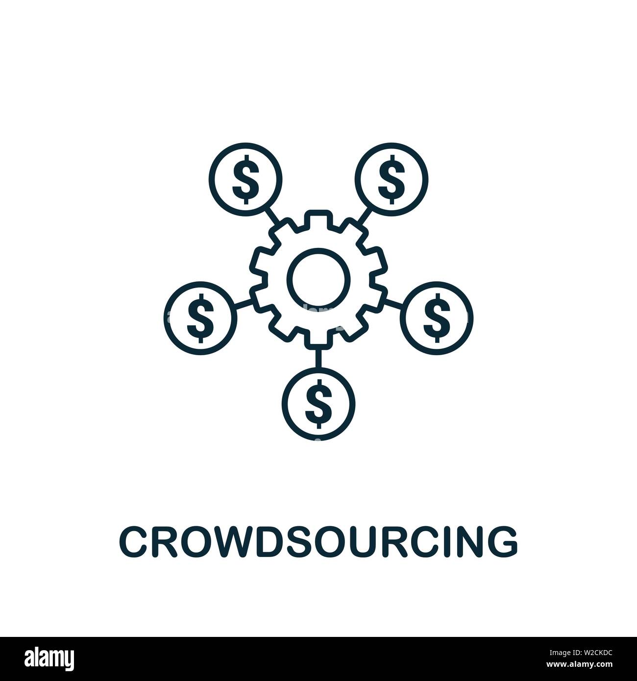 Crowdsourcing outline icon. Thin line concept element from content ...