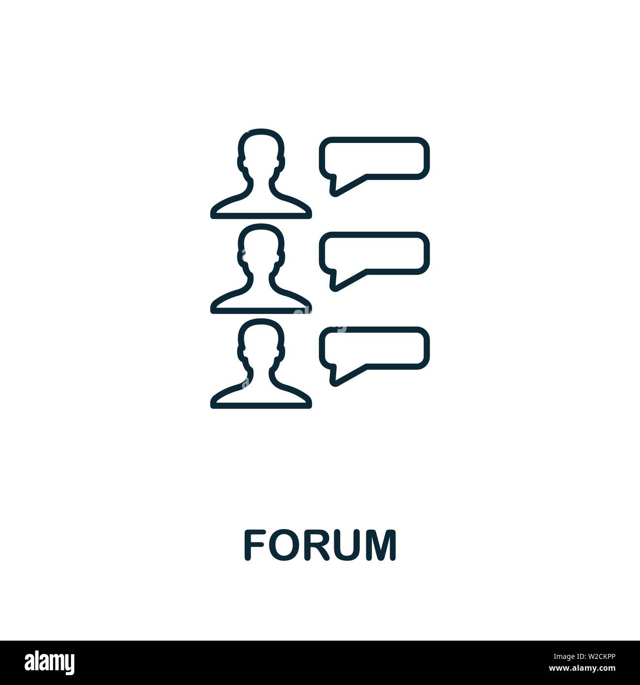 Forum outline icon. Thin line concept element from content icons ...