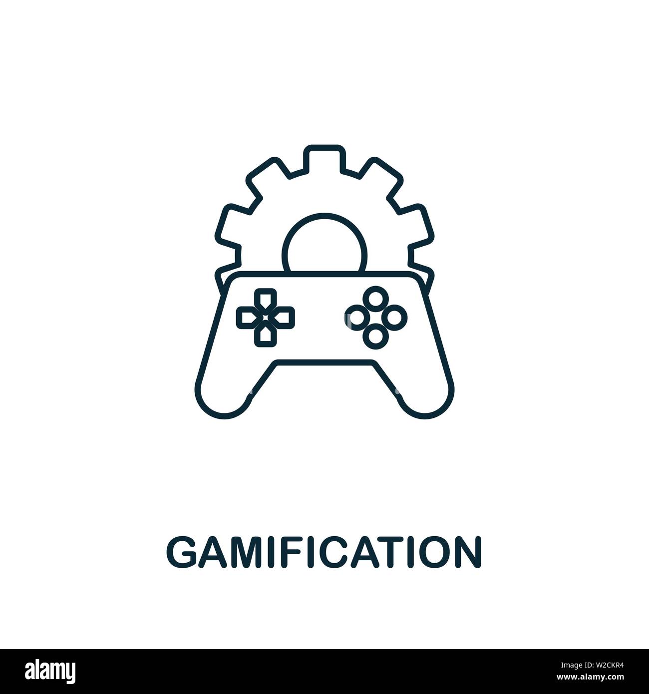 Gamification outline icon. Thin line concept element from content icons ... Gamification outline icon. Thin line concept element from content icons ...