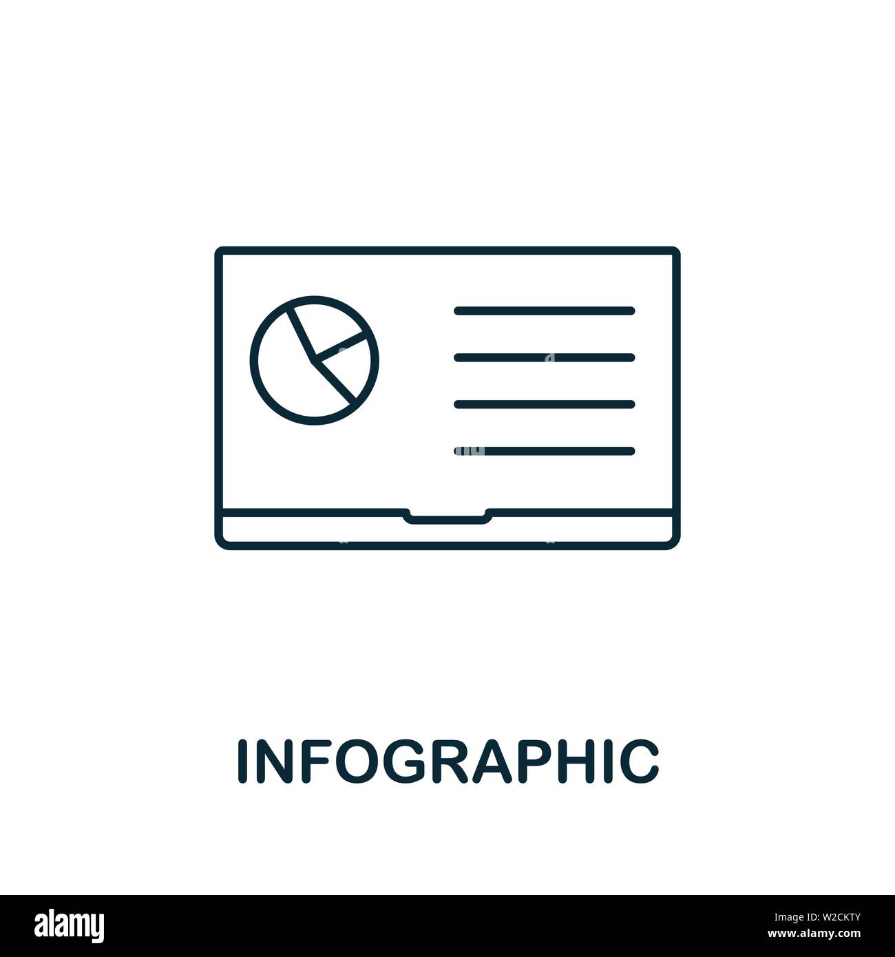 Infographic outline icon. Thin line concept element from content icons ...
