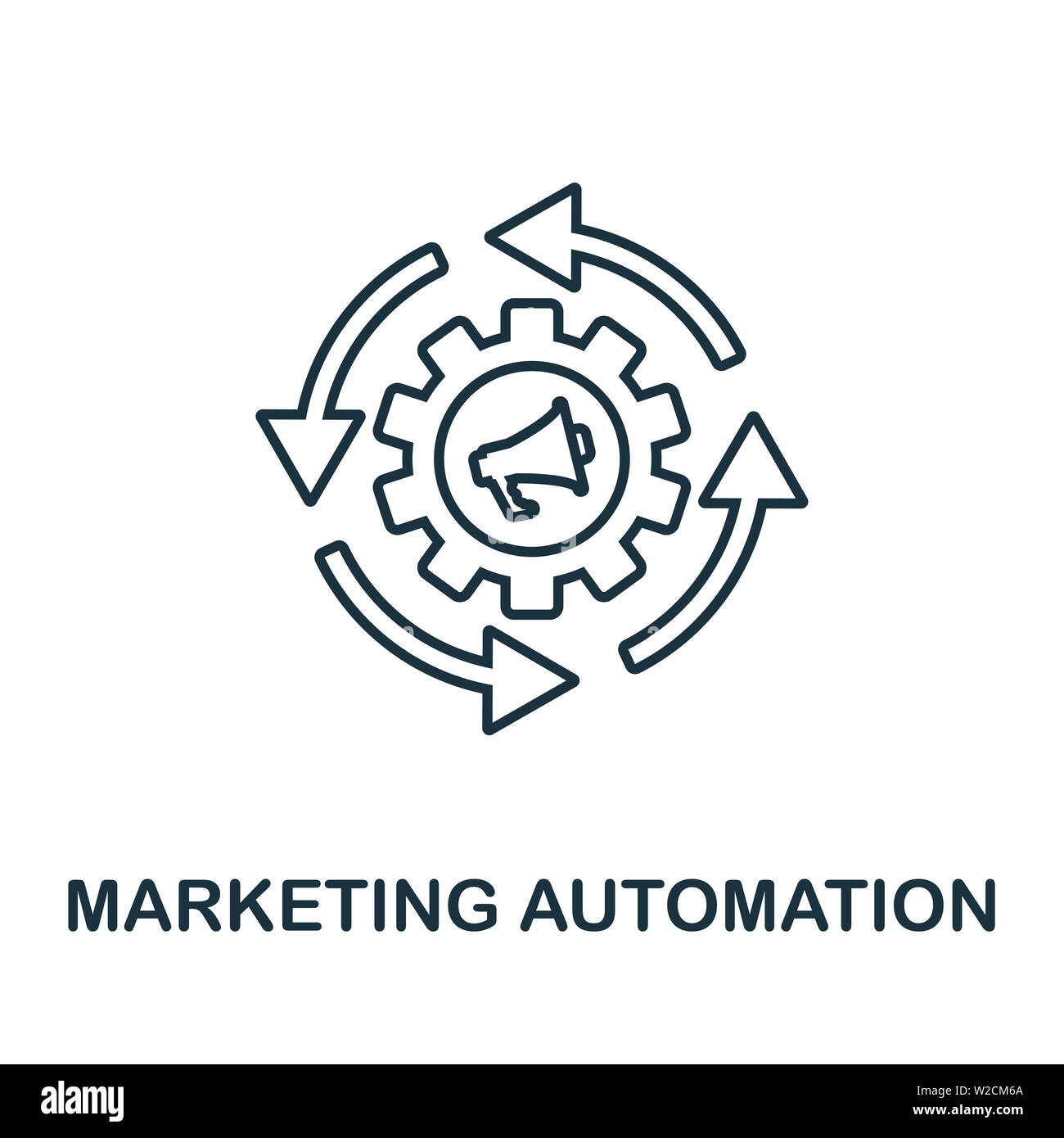Marketing Automation outline icon. Thin line concept element from ...