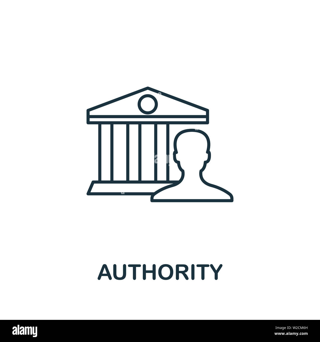 Authority outline icon. Thin line concept element from content icons ...