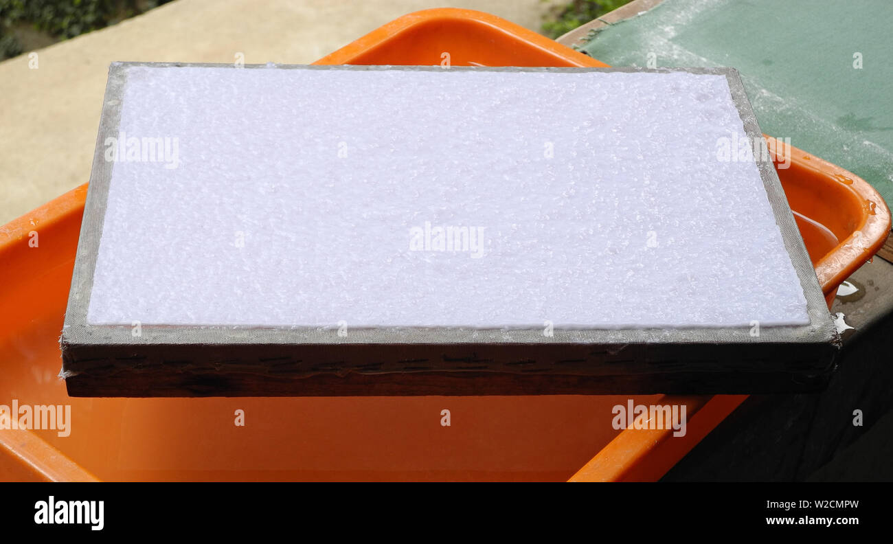 Manual paper production in Kerala India Stock Photo - Alamy