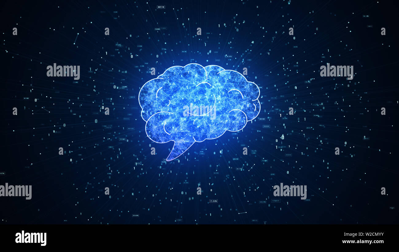 Artificial Intelligence Brain Animation, Big Data Flow Analysis, Deep Learning Modern ...