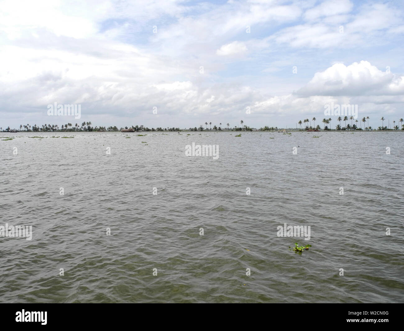 Lake Vembanad on backwaters in Kerala Kochi Stock Photo - Alamy