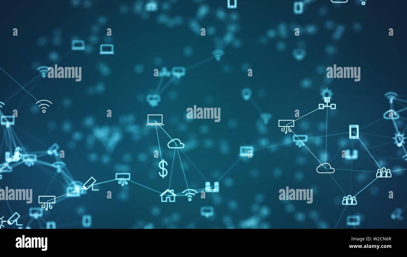 Global network concept. IoT(Internet of Things). ICT(Information ...