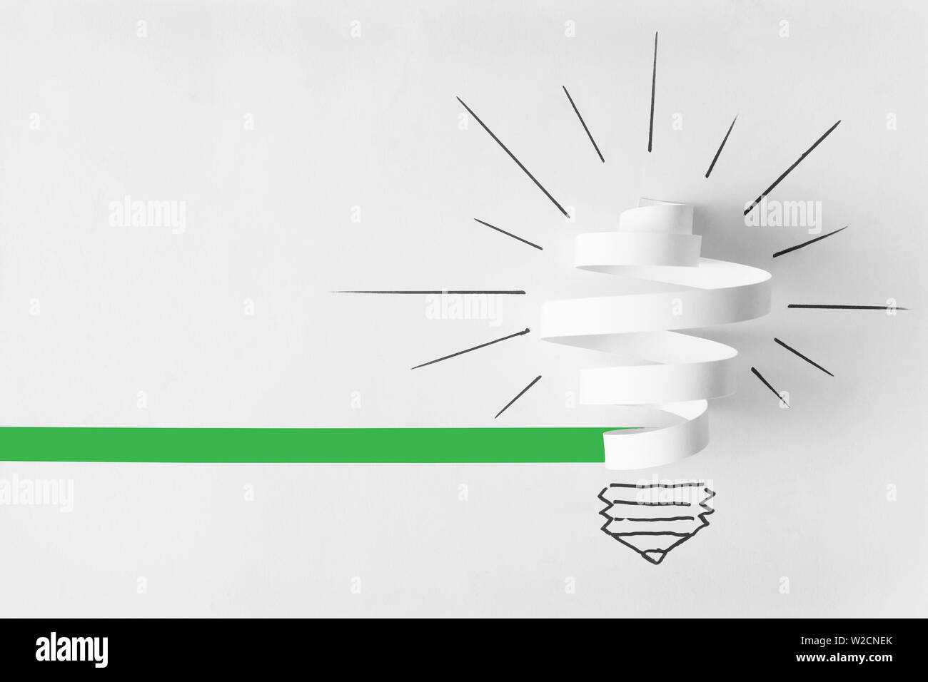 Light Bulb. Paper cut on a white background Stock Photo - Alamy