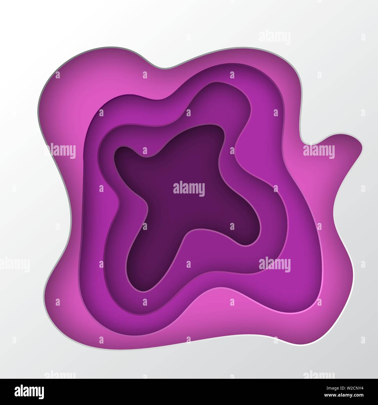 3d paper cut shapes illustration. Colorful carving art. Landscape the ...