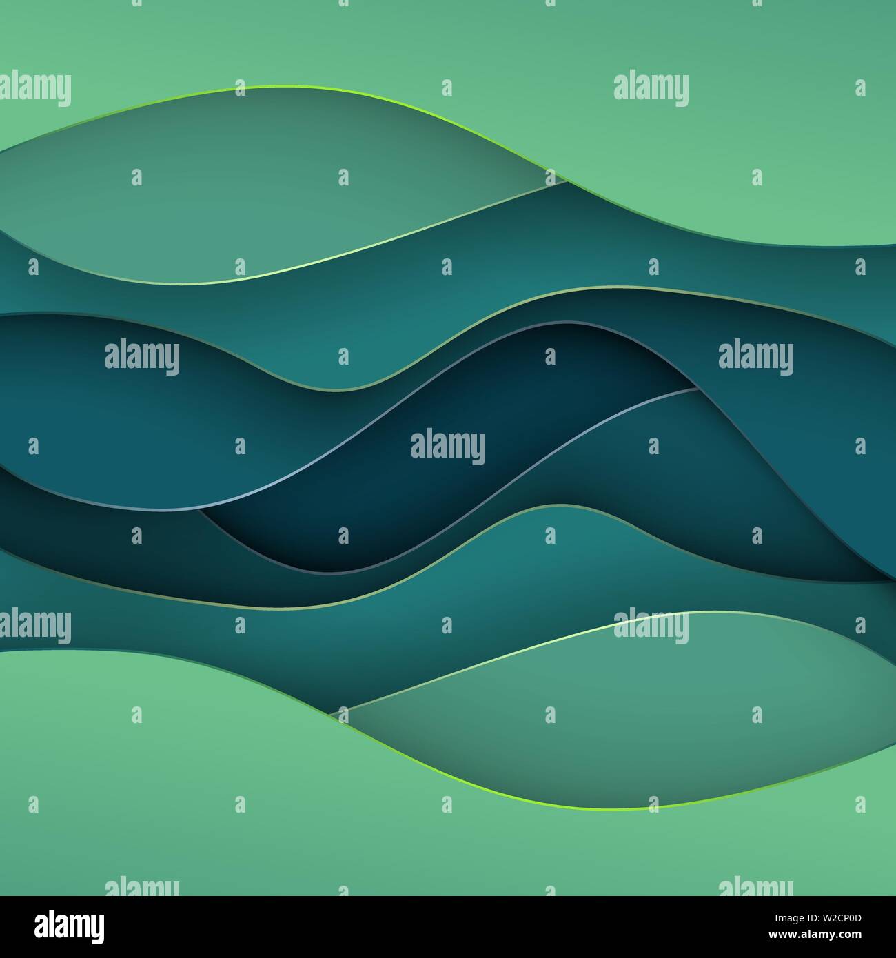 3d paper cut shapes illustration. Colorful carving art. Landscape the ...