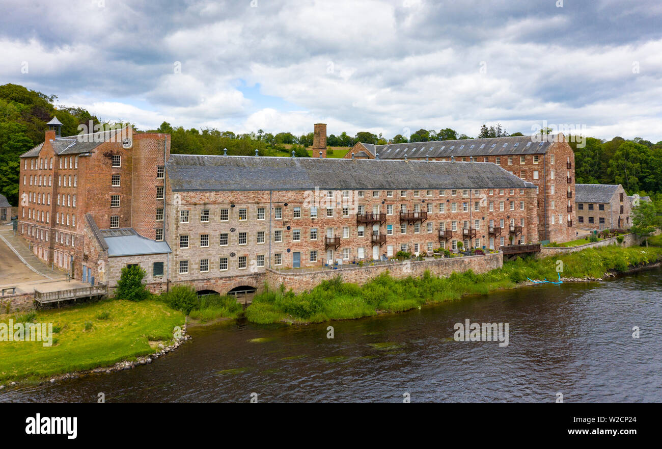 Aerial view of historic preserved Stanley Mills former cotton mills ...
