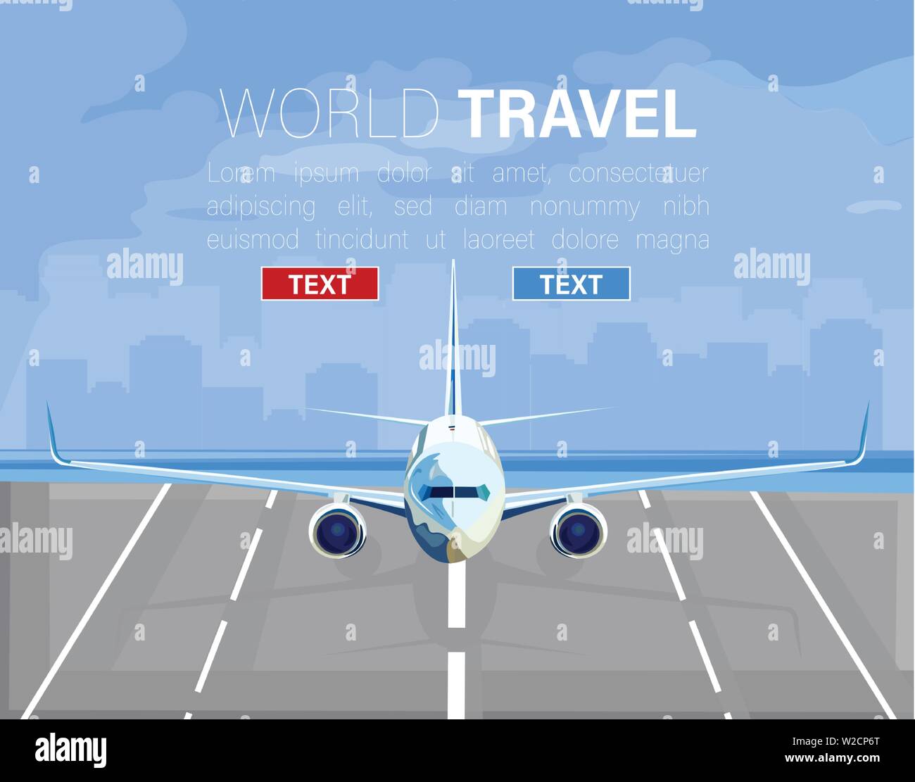 Airplane landing evening Stock Vector Images - Alamy