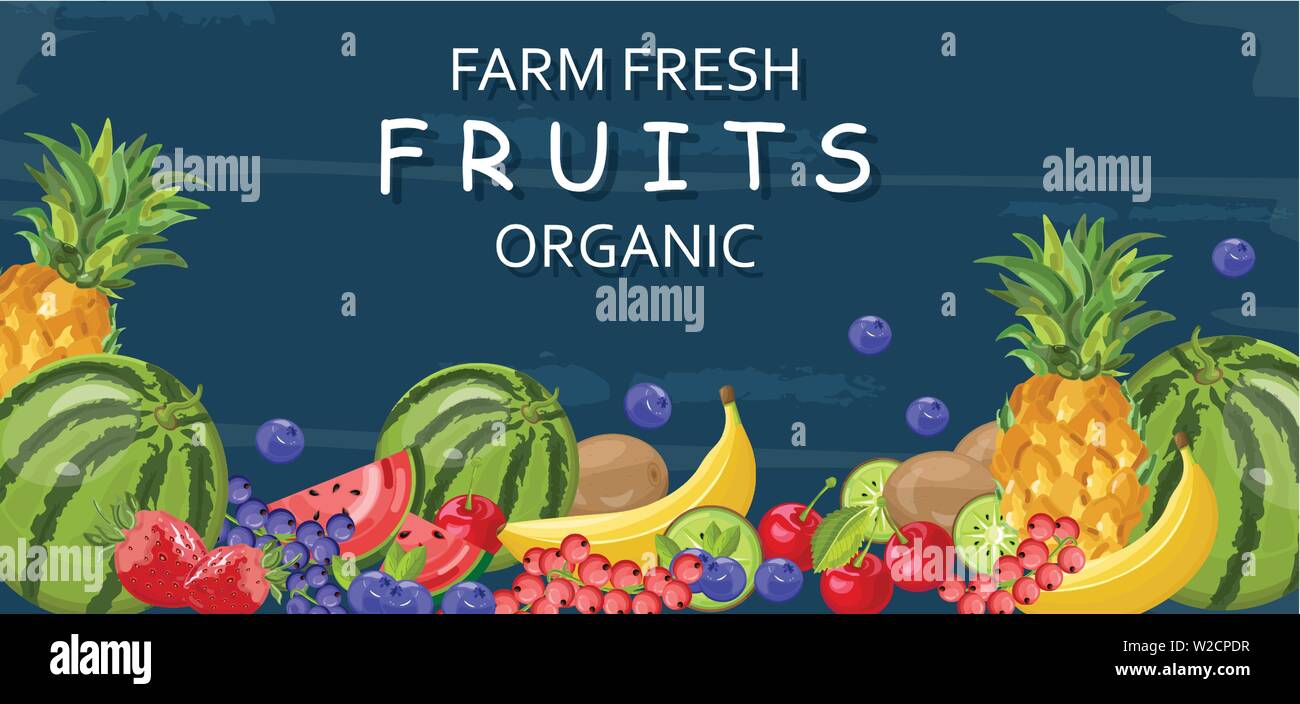Basket of fresh fruits and vegetables Stock Vector Images - Alamy