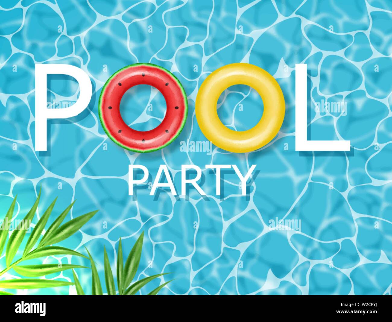 Summer pool and life ring Vector realistic. Commercial banner sale ...
