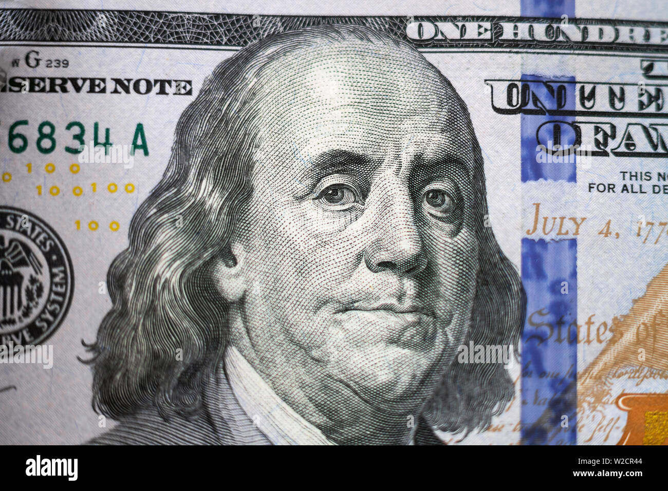 100 dollars banknote benjamin franklin hi-res stock photography and ...