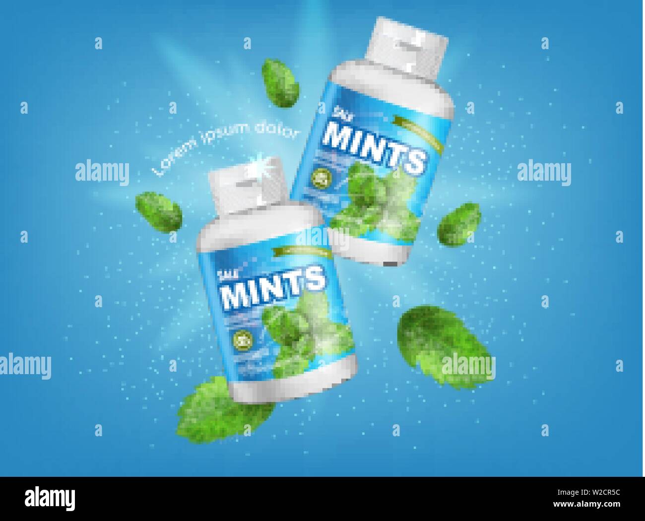Mint chewing gum Vector realistic. Fresh flavor mock up. Product ...