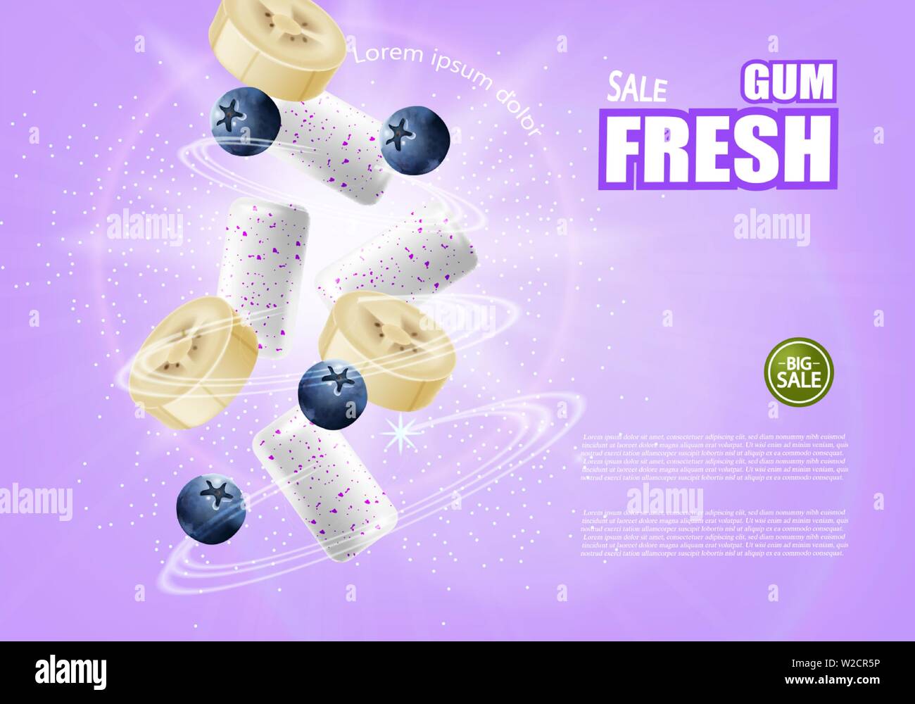 Chewing gum mock up Vector realistic. Product placement detailed label ...