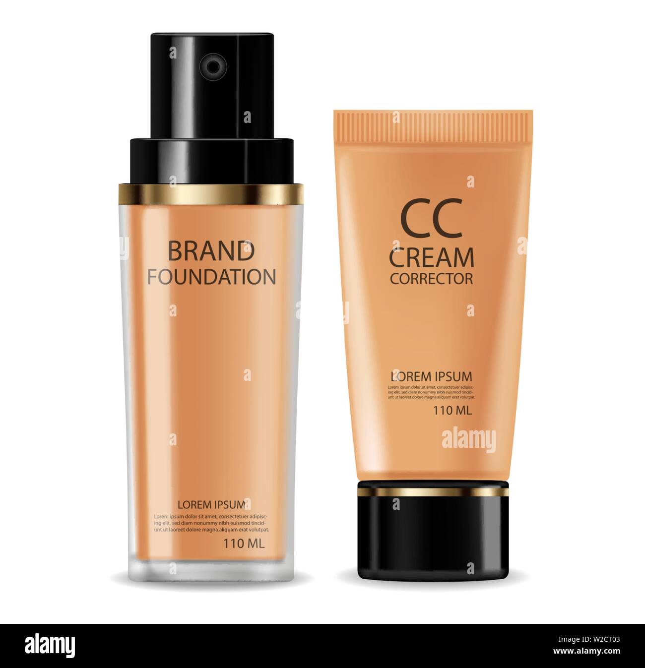 CC cream foundation Vector realistic cosmetics. Product placement. 3d ...