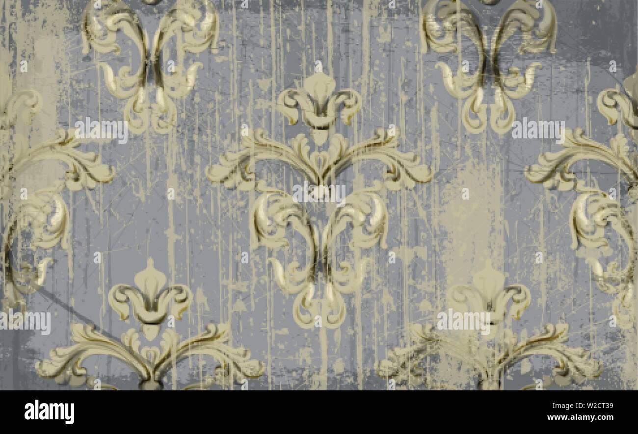Vintage Ornament pattern Vector. Baroque rococo texture luxury design ...