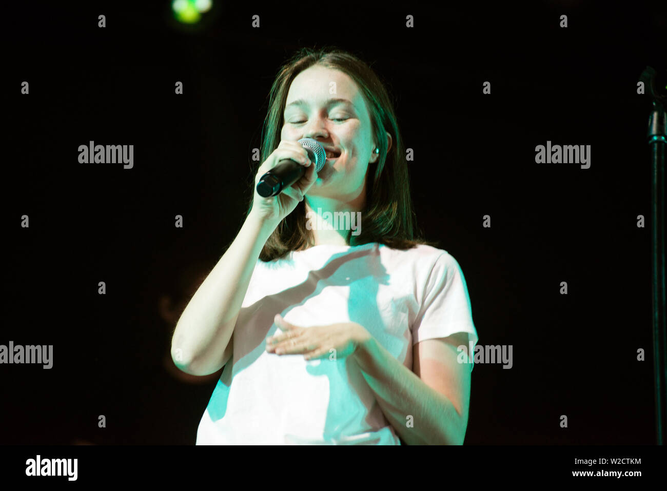 Turku, Finland. 7th July 2019. Norwegian singer songwriter Sigrid ...