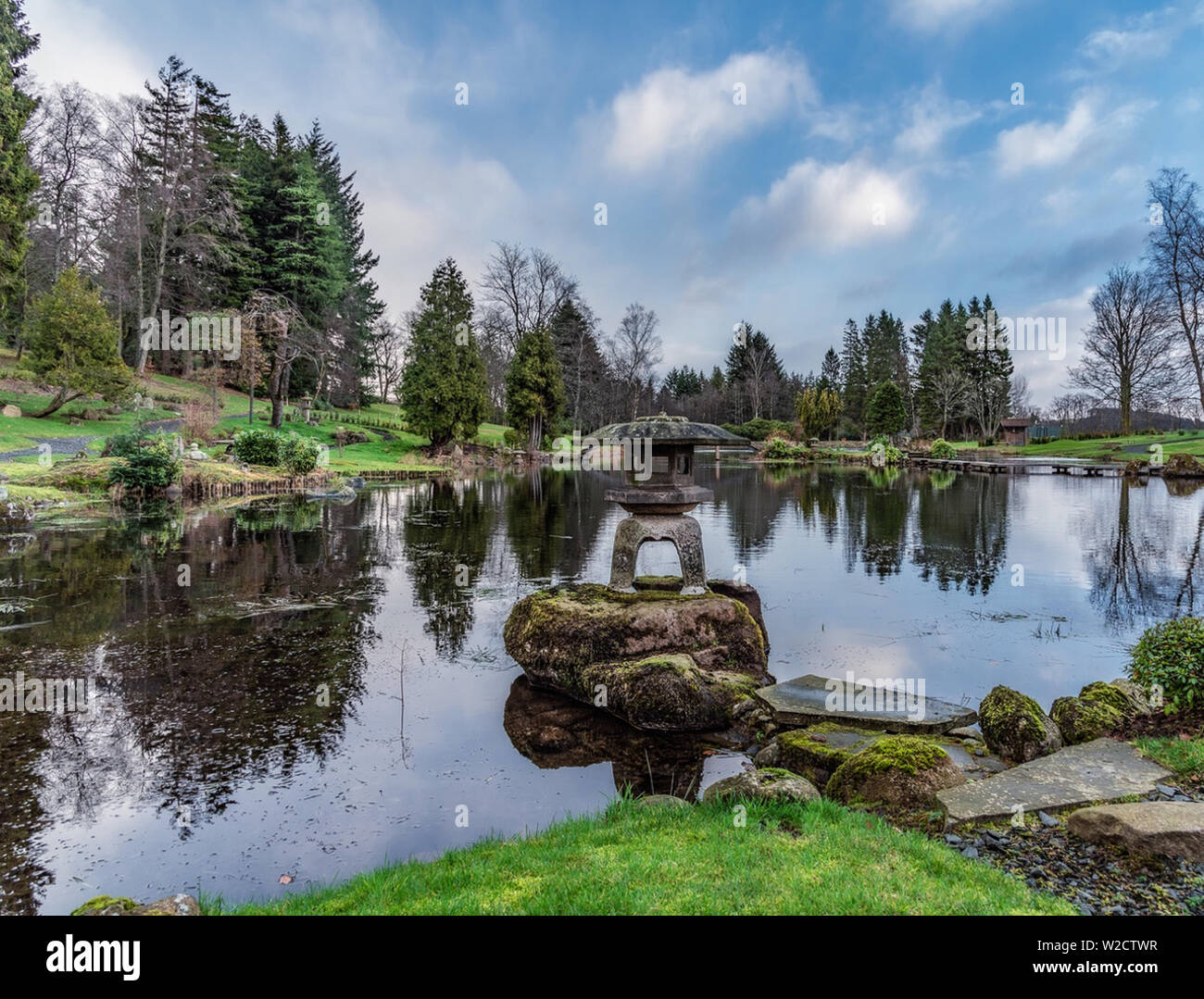 A Winters morning at the Japanese Garden near Dollar Scotland Stock ...