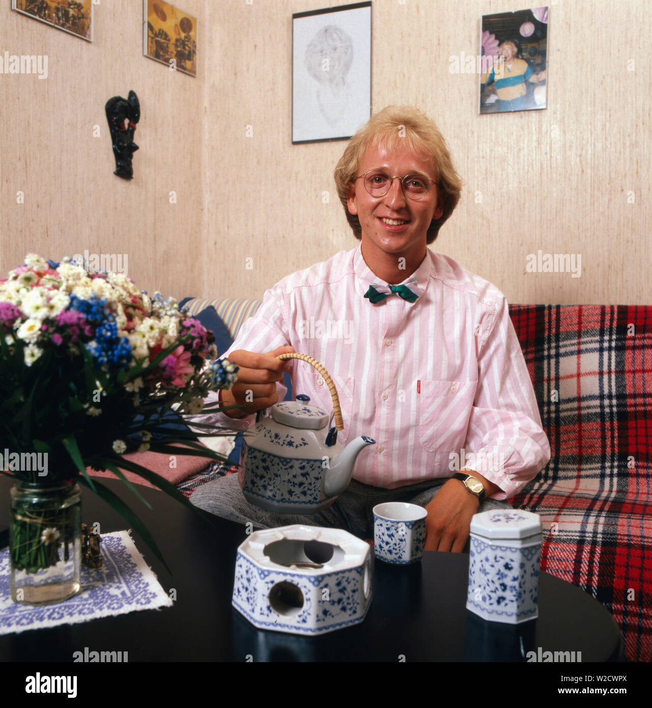 Der deutsche Schauspieler und Sänger Frank Schröder posiert Ende der ...