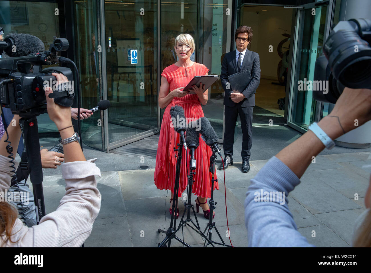 London, UK. 08th July, 2019. Heather Mills outside the Rolls Building ...
