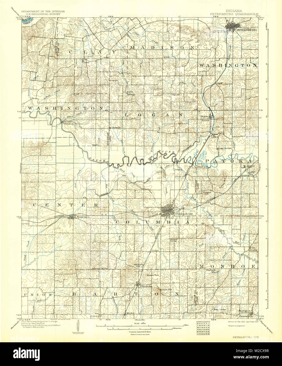 Petersburg indiana map hi-res stock photography and images - Alamy