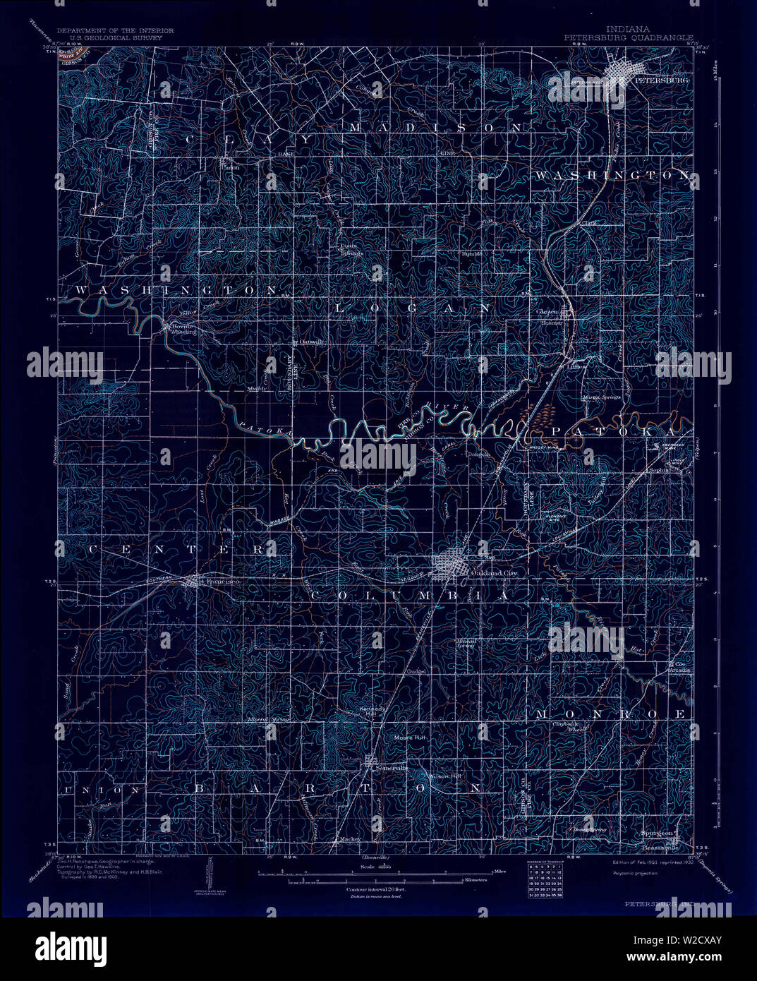 Petersburg indiana map hi-res stock photography and images - Alamy