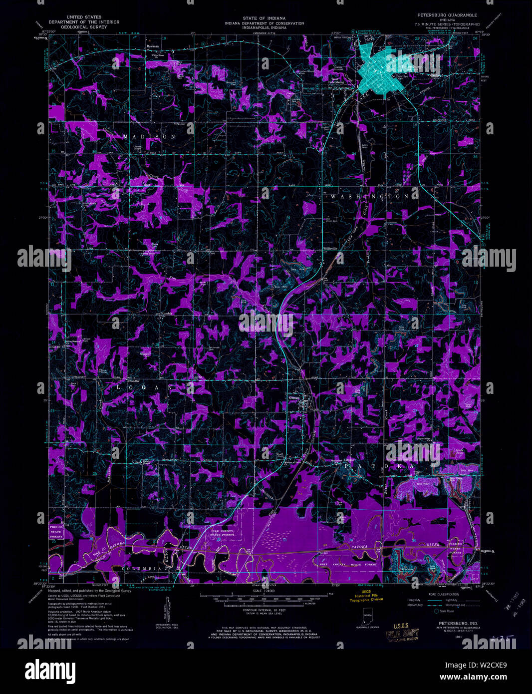 Petersburg indiana map hi-res stock photography and images - Alamy