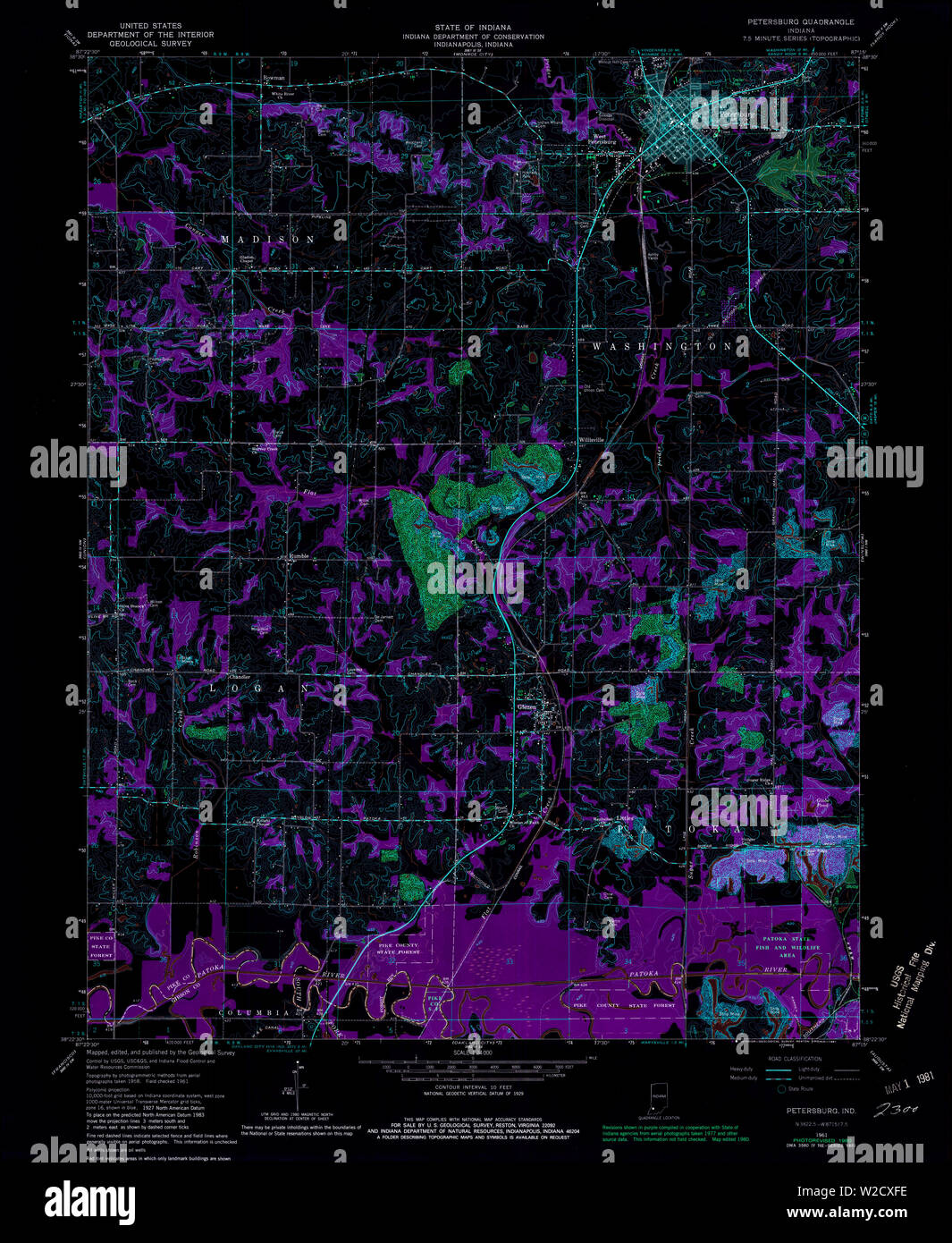 Petersburg indiana map hi-res stock photography and images - Alamy