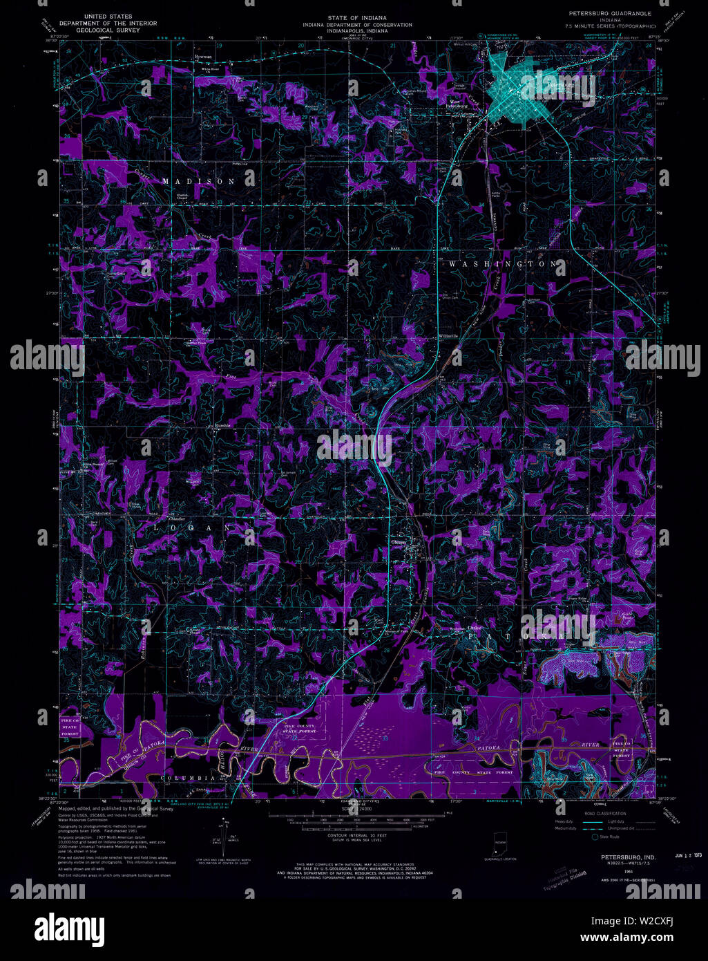 Petersburg indiana map hi-res stock photography and images - Alamy